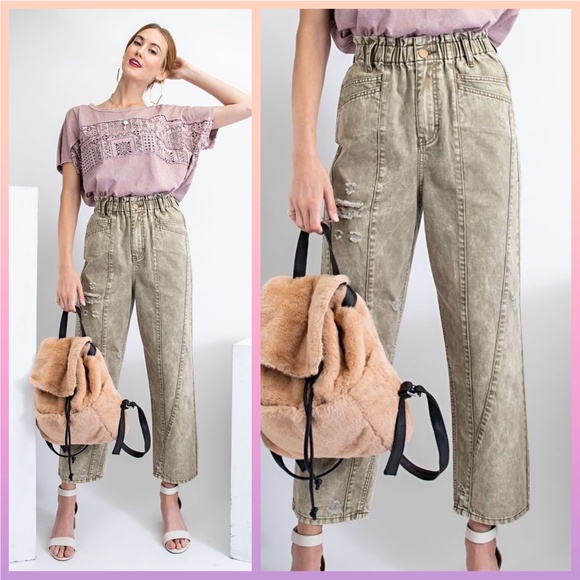 easel | Pants & Jumpsuits | Easel Boyfriendstyle Cropped Denim Pants ...